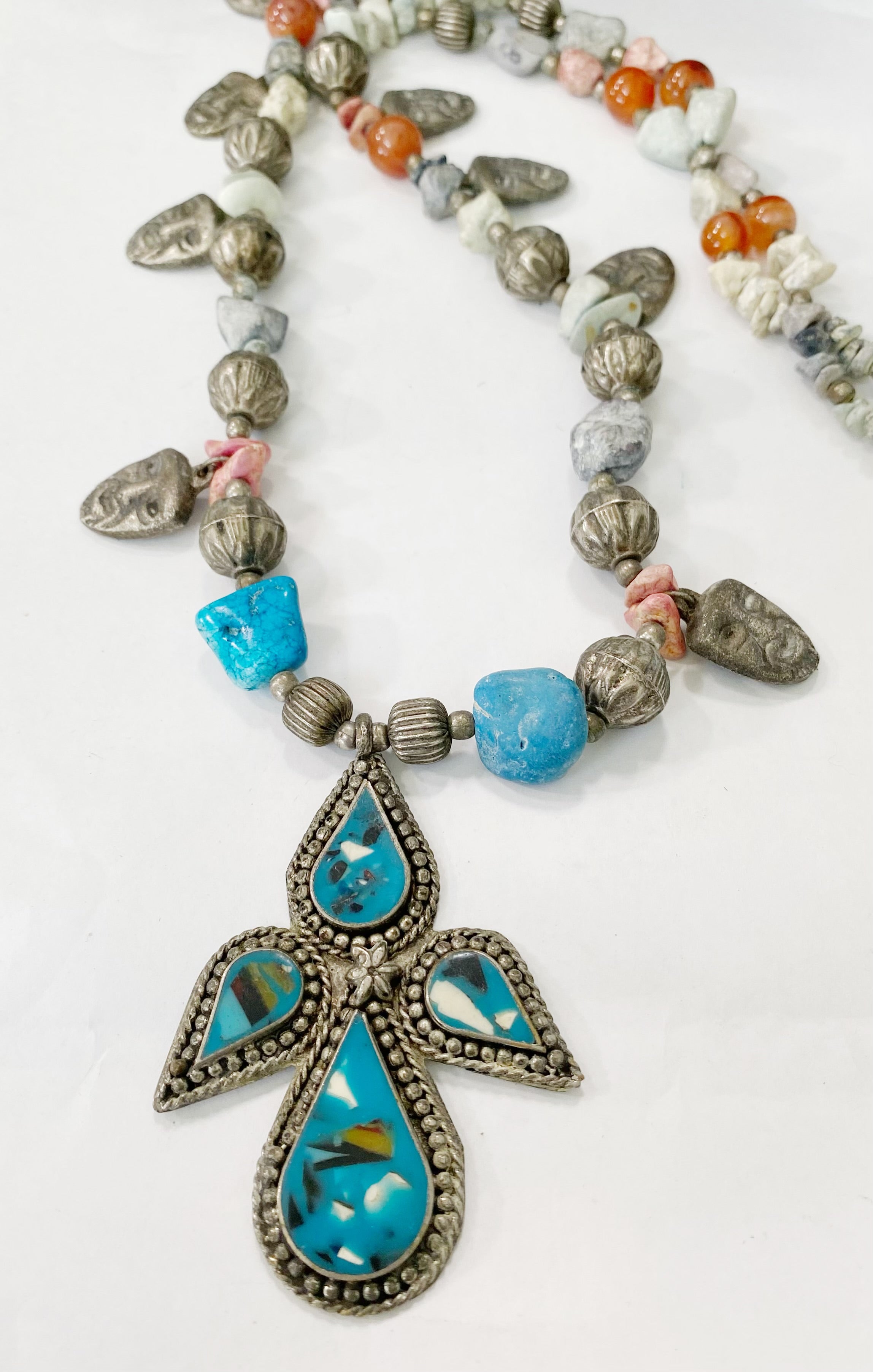 Antique Berber Amazigh Necklace | Turquoise Jasper Spiritual Jewelry – TTP